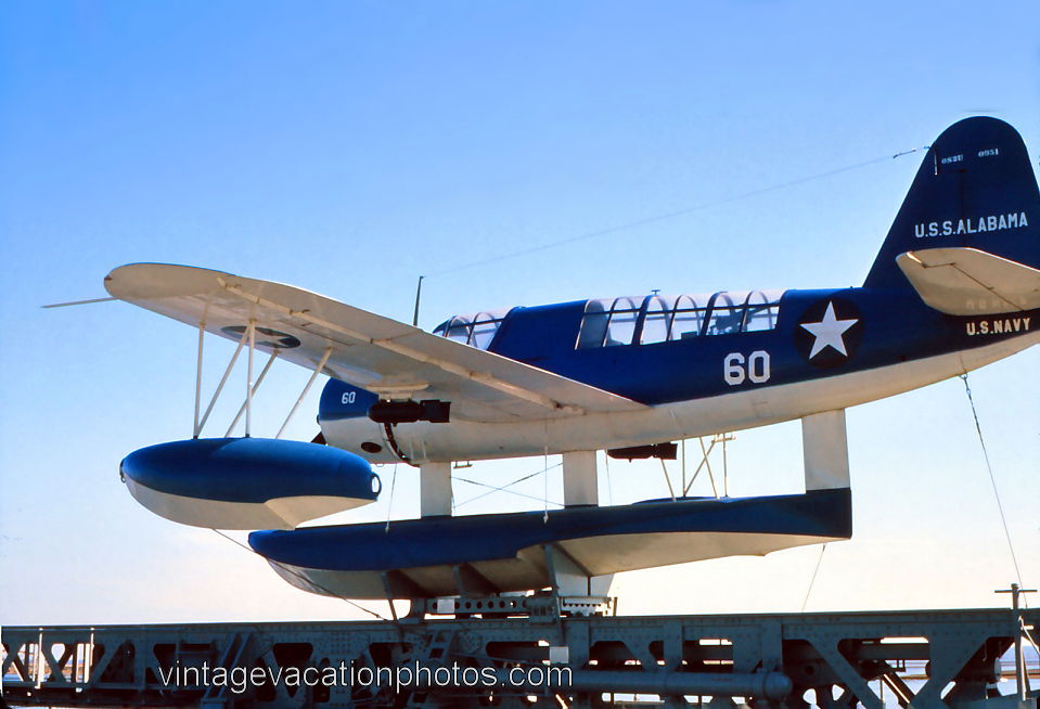 Vintage Vacation Photos: Plane on USS Alabama, Mobile, Alabama, 1975